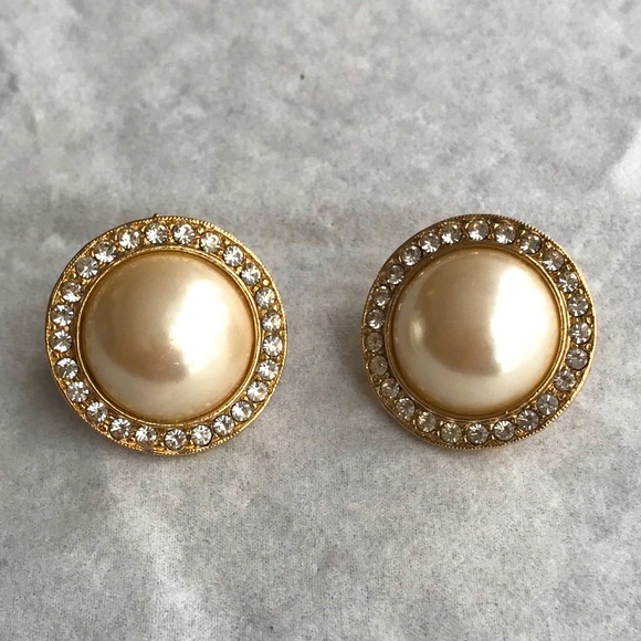 Ginnie Johnson Donson | Jewelry | Vintage Gjd Pearl Rhinestone Gold ...